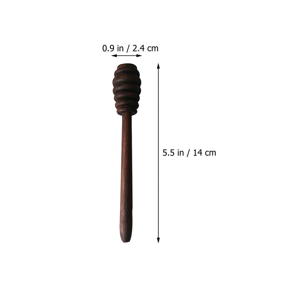 DOITOOL 2pcs Black Walnut Wood Honey Dipper Honey Spoons Stick Honeycomb Sticks Honey Stirrer Honey Wand for Honey Jar Dispense Drizzle Honey Party Favors