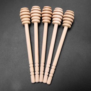 TOPINCN Wooden Jam Honey Dippers Stick Syrup Spoon Dip Drizzler Bee Marmalade Server Stir Stick Stirring Rod Kitchen Gadgets 24Pcs(16cm)