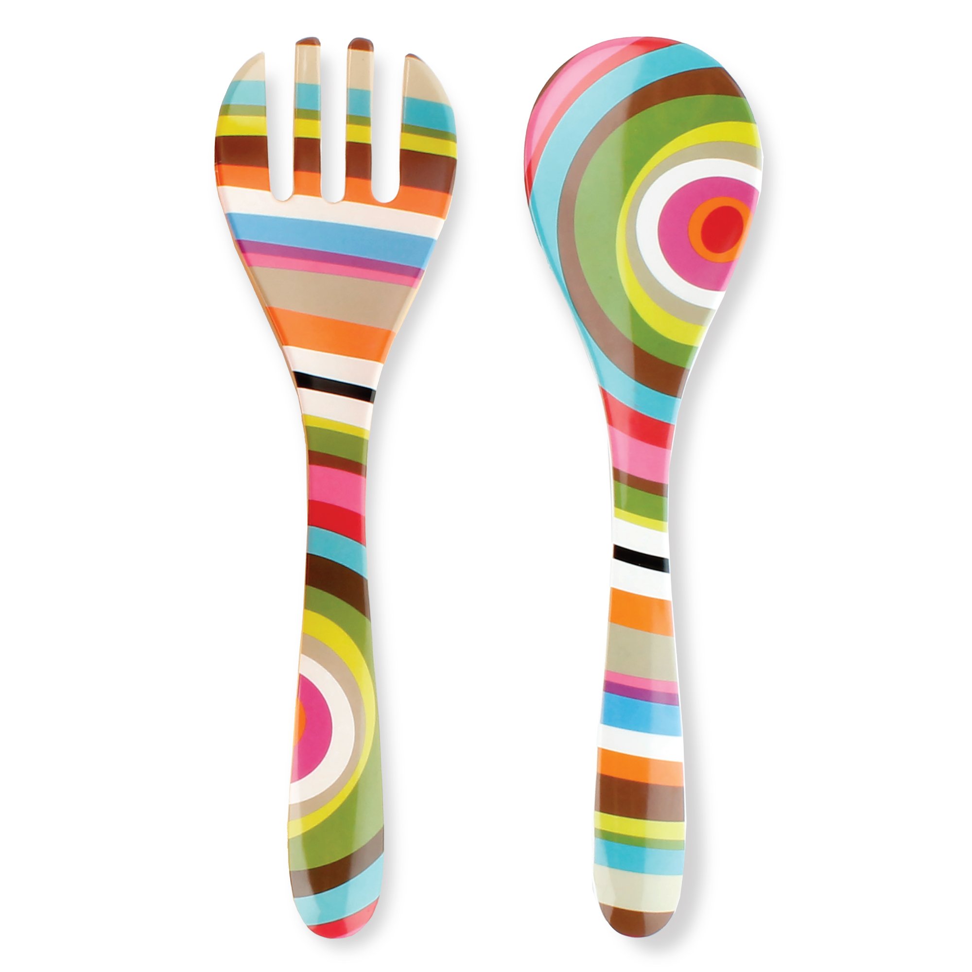 French Bull Salad Server 2 Piece Set - Melamine Dinnerware - 13" - Outdoor, Party, Utensils - Ring