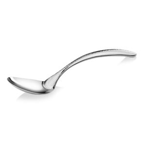 New Star Foodservice Mars Collection, Stainless Steel, 18/8 Hammered Hollow Handle Serving Spoon, 12.8-Inch