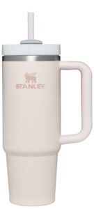 stanley quencher h2.0 flowstate stainless steel vacuum insulated tumbler with lid and straw for water, iced tea or coffee, smoothie and more, rose quartz, 30 oz