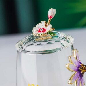 Luka Tech Mothers Day Gifts For Mom ,Daisy Flower Glass Tea Cups Best Mom Ever Gift, Birthday Gifts For Mum Grandma From Daughter Son