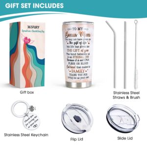 365FURY Gifts For Bonus Mom From Son, Daughter - Best Bonus, Step Ever 20oz Tumbler w/Straw & Keychain Christmas, Birthday, Mothers Day Stepmom, Mother in law, Boyfriend