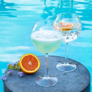 Floating Wine Glasses for Pool (18 Oz | Set of 2) That Float | Shatterproof Poolside Wine Glasses | Floating Cup | Beach Glass | Outdoor Tritan Plastic Wine Glasses with Stem