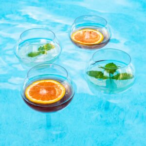 Floating Wine Glasses for Pool (18 Oz | Set of 2) That Float | Shatterproof Poolside Wine Glasses | Floating Cup | Beach Glass | Outdoor Tritan Plastic Wine Glasses with Stem