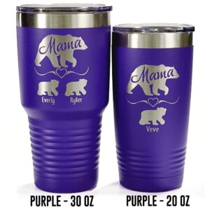 Mothers Day Gifts Mama Bear Personalized Tumbler | Gift For Her | Mothers Day Gifts For Mom | Gifts for Women | Mothers Day Gifts From Daughter | Custom Mothers Day Gift