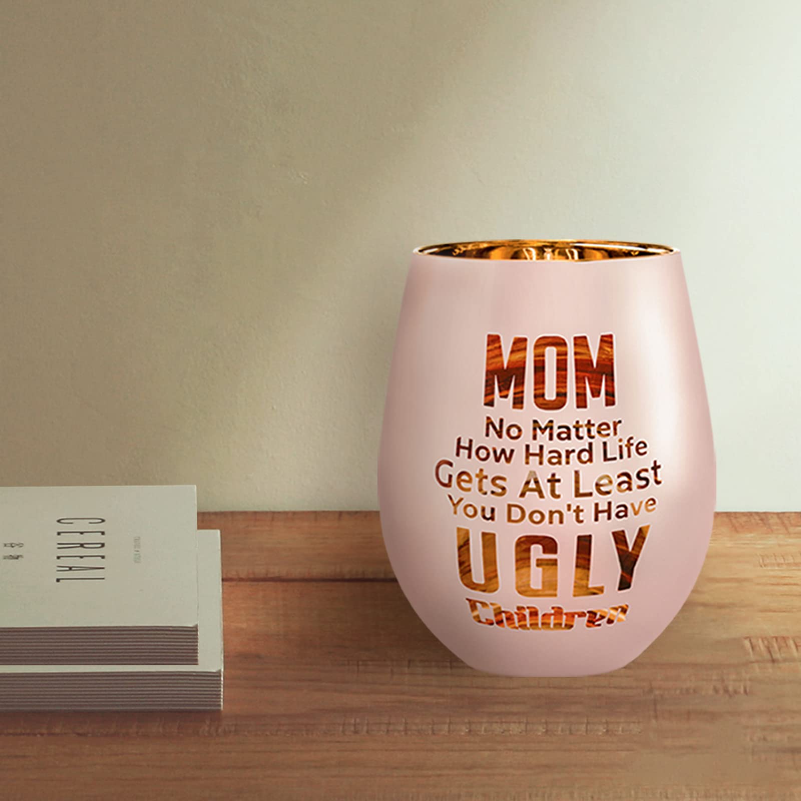 xilaxila Mom Gifts From Daughters Sons - Mom Wine Glass -Mothers Day Birthday Christmas Gifts for Mom - At Least You Don’t Have Ugly Children