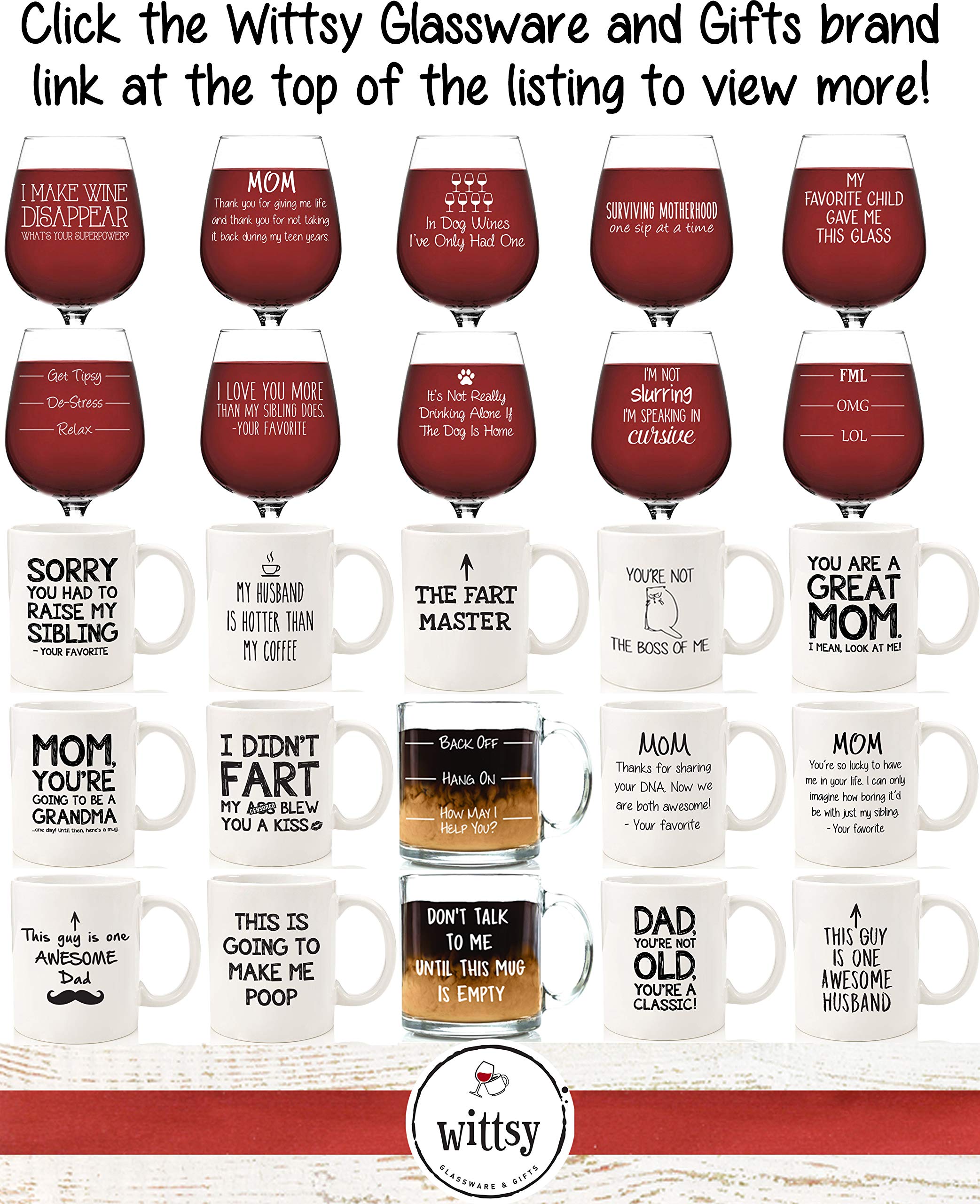 Mom Pour Funny Mom Wine Glass - Best Birthday Gifts for Mom, Women - Gag Mom Gifts from Husband, Son, Daughter - Fun Novelty Bday Present Idea for New Mother, Wife, Friend, Adult Sister, Her