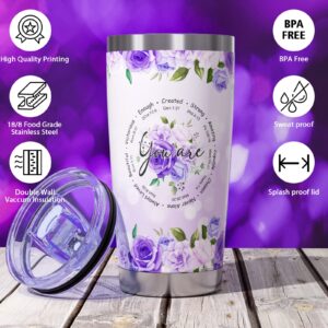 Christian Gifts for Women, Inspirational Gifts Purple Butterfly Gifts Religious Gifts for Women, Birthday Gifts for Women, Mom, Best Friend,Aunt, Sister- Christmas Gifts For Women Tumbler Gifts Idea