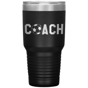 jfwcreations soccer coach tumbler - soccer coach gift 30oz insulated engraved stainless steel soccer coach cup black