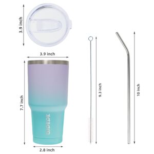 BJPKPK 30oz Tumbler Stainless Steel Double Wall Vacuum Insulated Mug with Straw and Lid for Women and Men,Oasis