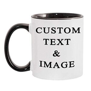 customized photo mug with personalized text upload your image with different designs, 11 ounces