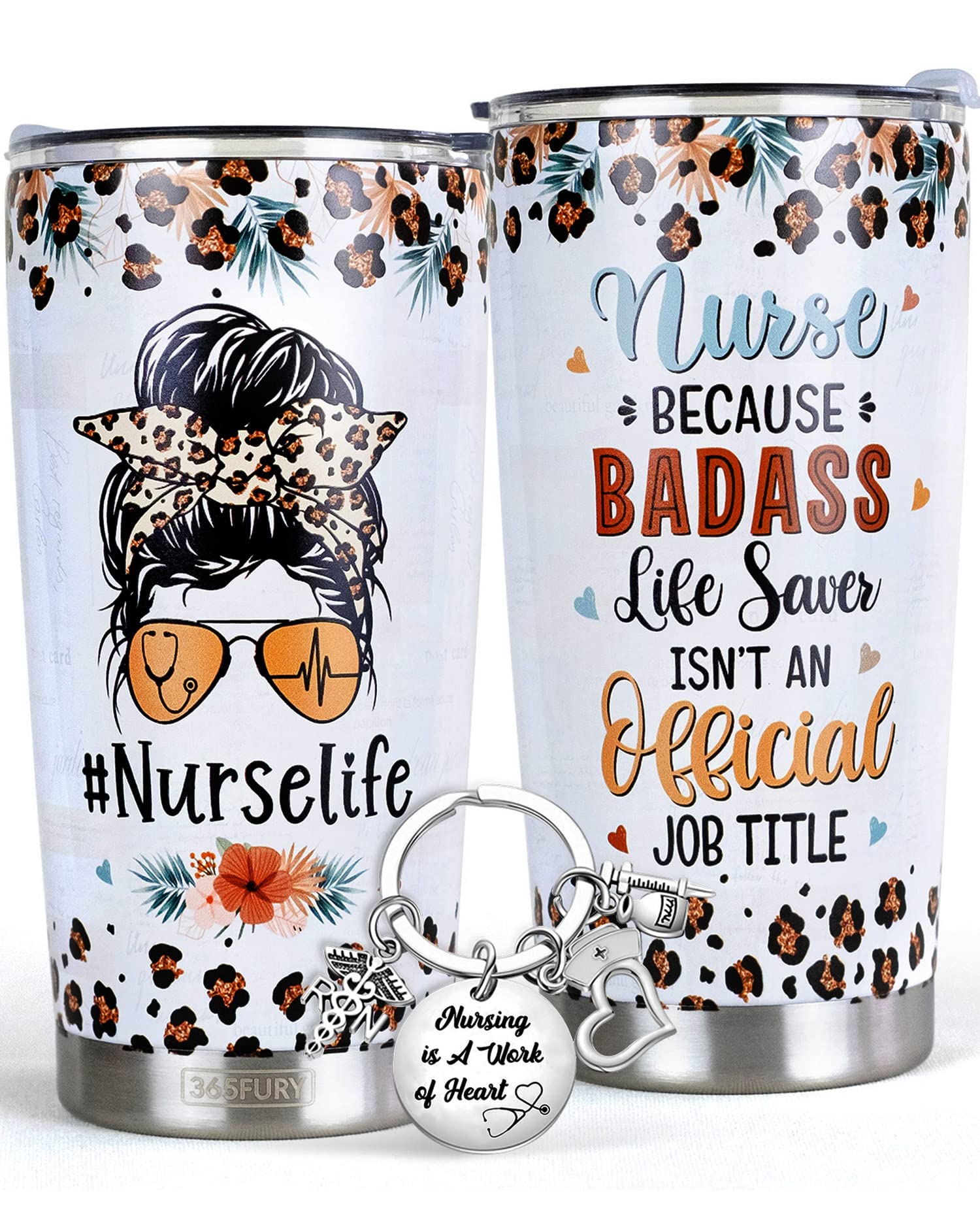 365FURY Nurse Gifts for Women - Nursing Gifts For New Nurses - Nurses Week Gifts, Christmas, Birthday, Graduation, Nurses Day Gifts - Life Nurse Gift, RN/LPN/NICU Gift, Nurse Tumbler 20 Oz