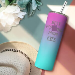 Gifts for Mom from Daughter Son Kids Best Mom Ever Tumbler Gifts 20oz Travel Cup Gifts for Mom Mothers Day Birthday Christmas Presents Pink Gradient Stainless Steel Tumbler with Lid Staw