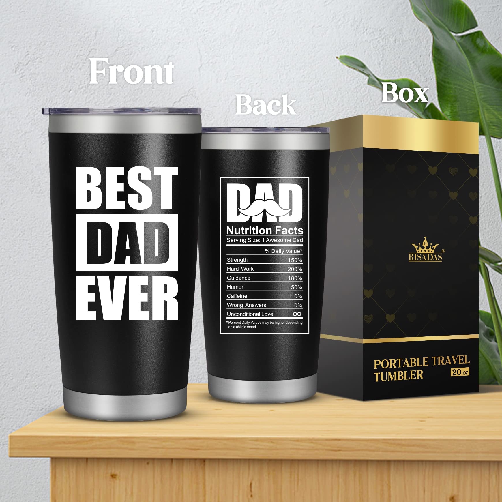 Fathers Day Gift for Dad - Gifts for Dad, Dad Gifts from Daughter Son - Birthday Gifts for Dad, Best Dad Ever Gifts - Fathers Day Gift Ideas for Dad Husband Men, 20 oz Tumbler