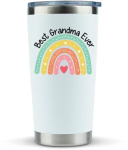 klubi grandma gifts tumbler mug - best grandma ever 20oz tumbler mug with straw - christmas dea for great grandmother, cute birthday, from grandchildren, granddaughter, happy grammy, bday, present