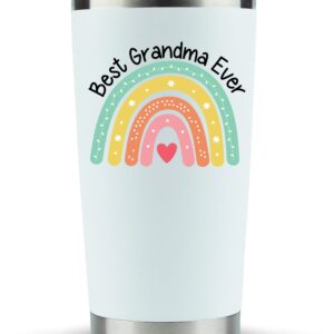 KLUBI Grandma Gifts Tumbler Mug - Best Grandma Ever 20oz Tumbler Mug With Straw - Christmas dea for Great Grandmother, Cute Birthday, from Grandchildren, Granddaughter, Happy Grammy, Bday, Present