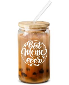 neweleven mothers day gifts for mom - unique birthday gifts for mom, mother, wife, new mom, bonus mom, pregnant mom - 16 oz coffee glass