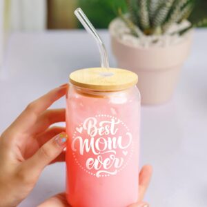 NewEleven Mothers Day Gifts For Mom - Unique Birthday Gifts For Mom, Mother, Wife, New Mom, Bonus Mom, Pregnant Mom - 16 Oz Coffee Glass