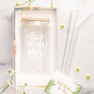 NewEleven Mothers Day Gifts For Mom - Unique Birthday Gifts For Mom, Mother, Wife, New Mom, Bonus Mom, Pregnant Mom - 16 Oz Coffee Glass