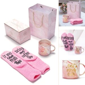 VINAKAS Gifts for Mom Birthday Gifts for Mom from Daughter and Son: Best Mom Ever Coffee Mug & Cozy Cotton Socks Set