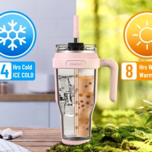 Zenbo 40 oz tumbler with handle and straw,Leak Proof Lid,Keeps Drinks Cold up to 34 Hours,Dishwasher Safe