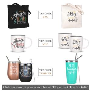 ELEGANTPARK Teacher Gifts for Women Men Teacher Appreciation Gifts Teacher Wine Tumbler Teacher Christmas Gifts Thank you Graduation Gifts End of Year for Teacher Tumbler with Straw White 12 OZ