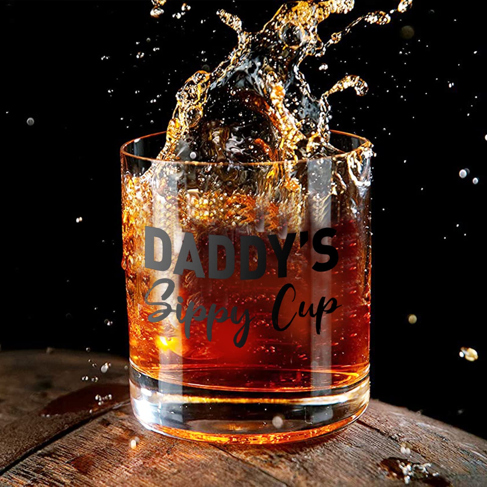 Fathers Day Funny Gifts for New Dad Papa Father,Husband from Daughter Son Kids Wife, First Time Parents Birthday Anniversary Gag Gifts Ideas ,12 oz Cool Bourbon Scotch Daddy's Sippy Cup Whiskey Glass