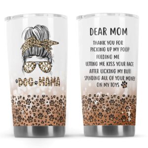 micellwuu dog mom gifts for women, dog mama 20 oz dog mom travel tumbler, christmas mother’s day gift for dog mom mama fur mom dog lover dog owner