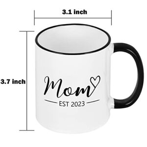 YHRJWN - Mom and Dad Mug, Mom Dad Est 2023 Coffee Mug Set, Gifts for New Parents, New Mom Dad Gifts, Pregnancy Gifts for First Time Moms Couple, First Fathers Day Mothers Day Gifts, 11Oz(Black Handle)