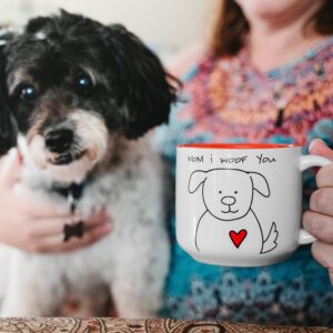 Pavilion Gift Company Blobby Dog-Mom I Woof You Ceramic Coffee Mug, Red