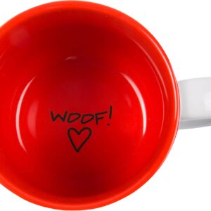 Pavilion Gift Company Blobby Dog-Mom I Woof You Ceramic Coffee Mug, Red