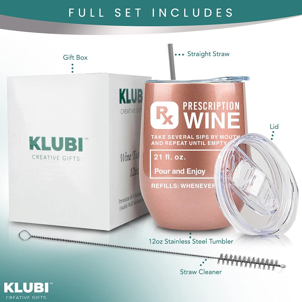 KLUBI Nurse Gifts for Women - Tumbler for Wine/Coffee 12oz - Funny Gift Idea for Medical, Nurse Practitioner, Pharmacy, Women, School, Pharmacist, RX, Assistant, Glass, Graduate, Bulk,