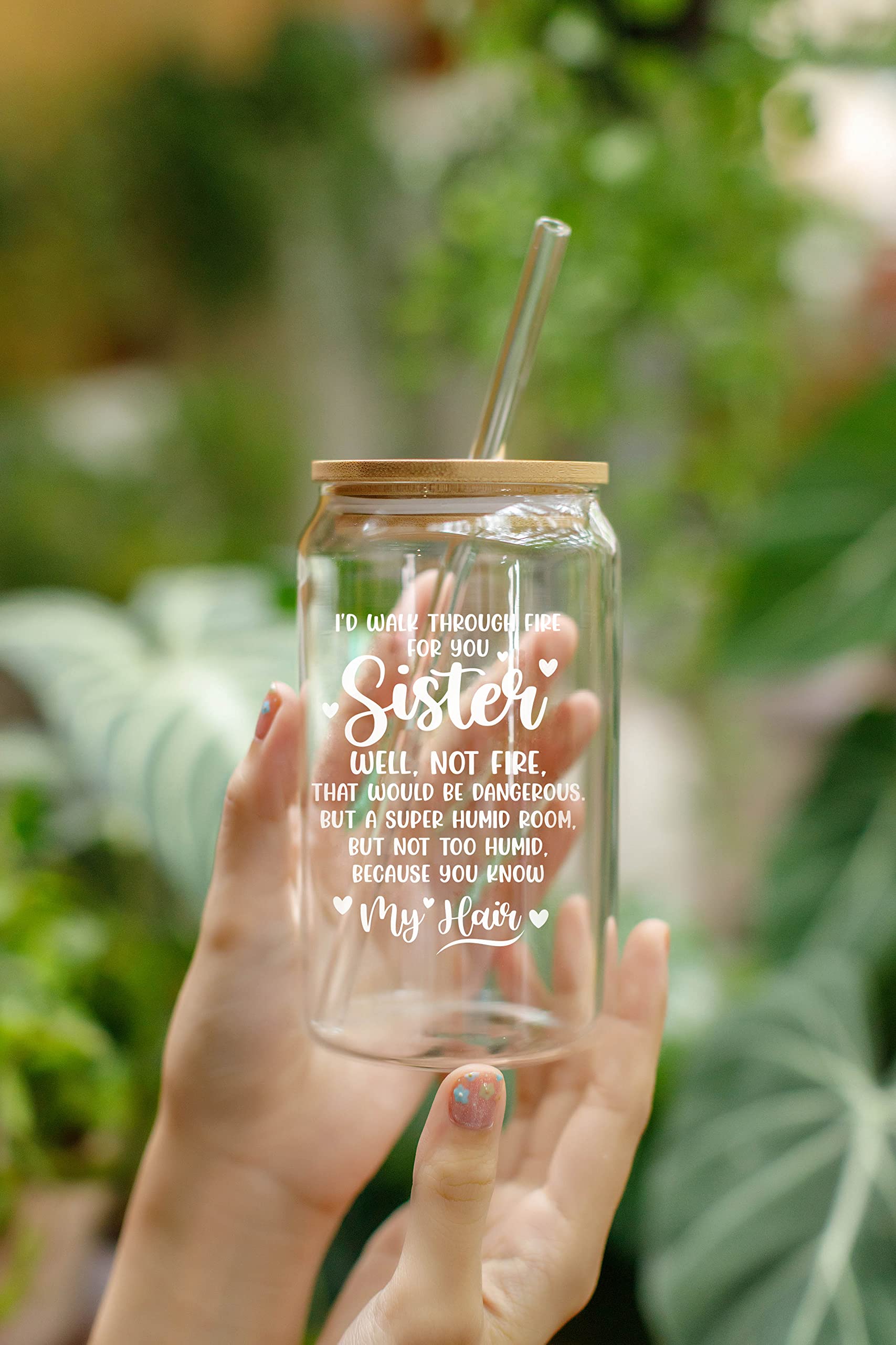 NewEleven Mothers Day Gifts For Sister From Sister, Brother - Unique Birthday Present For Sister, Soul Sister, Big Sister, Little Sister, Sister In Law, Sibling, Bestie - 16 Oz Coffee Glass