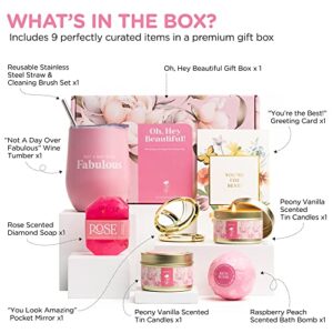 MURA Birthday Gifts for Women - Unique Gift for Her, Mom, Sister, Daughter, Best Friend, Happy Birthday Basket Spa Kit for Female - Special Self Care Package Ideas for Women Who Have Everything