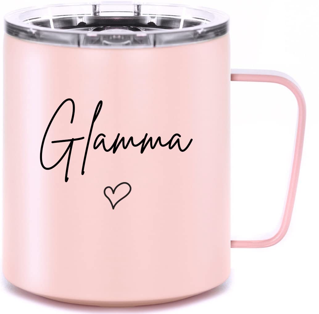 VIOLET & GALE Glamma Gifts for Grandma 12oz Thoughtful First Time Grandma Gifts New Grandma To Be Coffee Mug Glam Ma Travel Cup