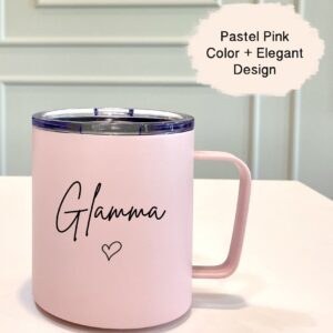 VIOLET & GALE Glamma Gifts for Grandma 12oz Thoughtful First Time Grandma Gifts New Grandma To Be Coffee Mug Glam Ma Travel Cup