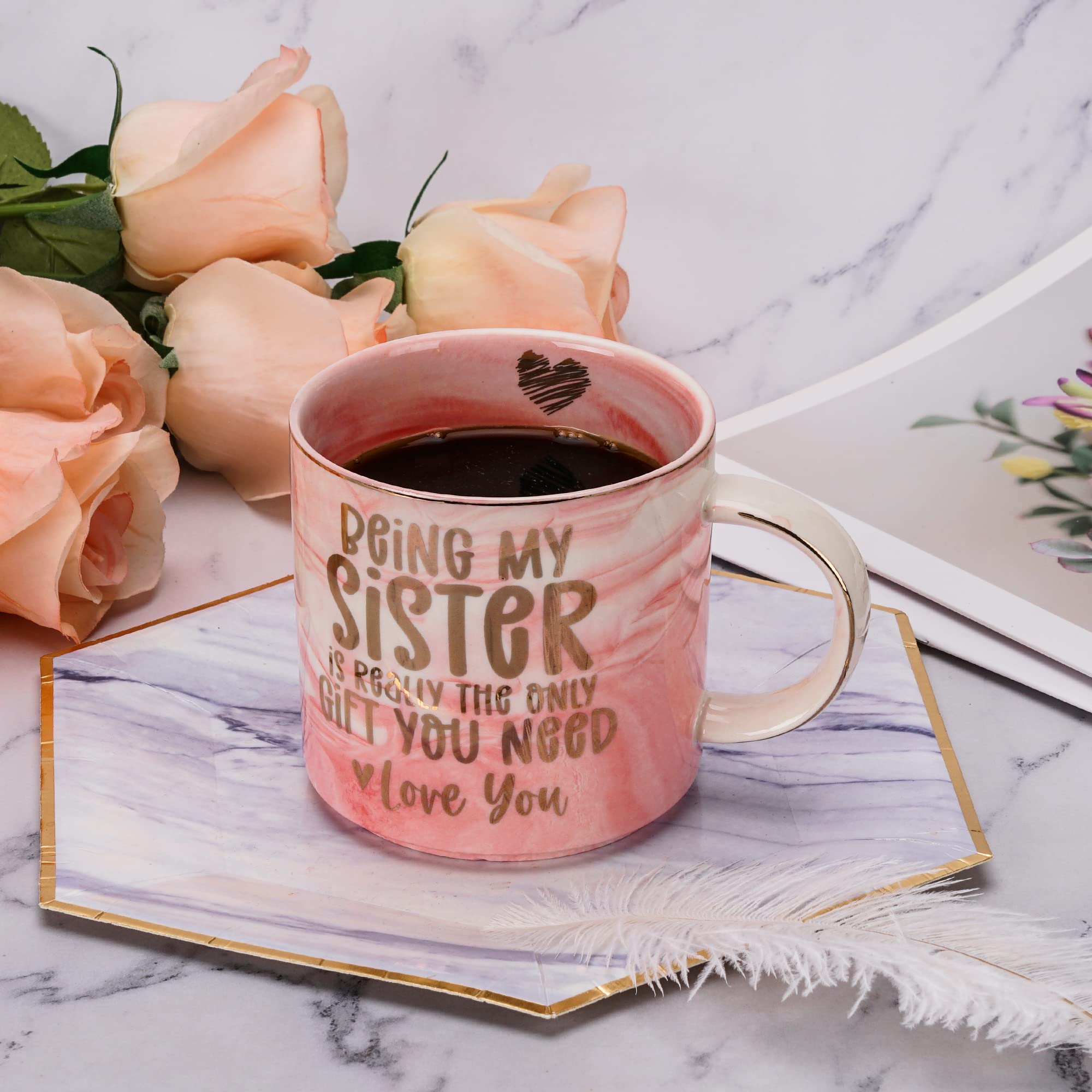 Hendson Sister Birthday Gifts for Women - Funny Sister Gag Gift for Her - Mothers Day, Christmas, Sorority, Unbiological Sisters, Big Sis Mug - Being My Sister is the Only Gift You Need - 11.5oz Cup