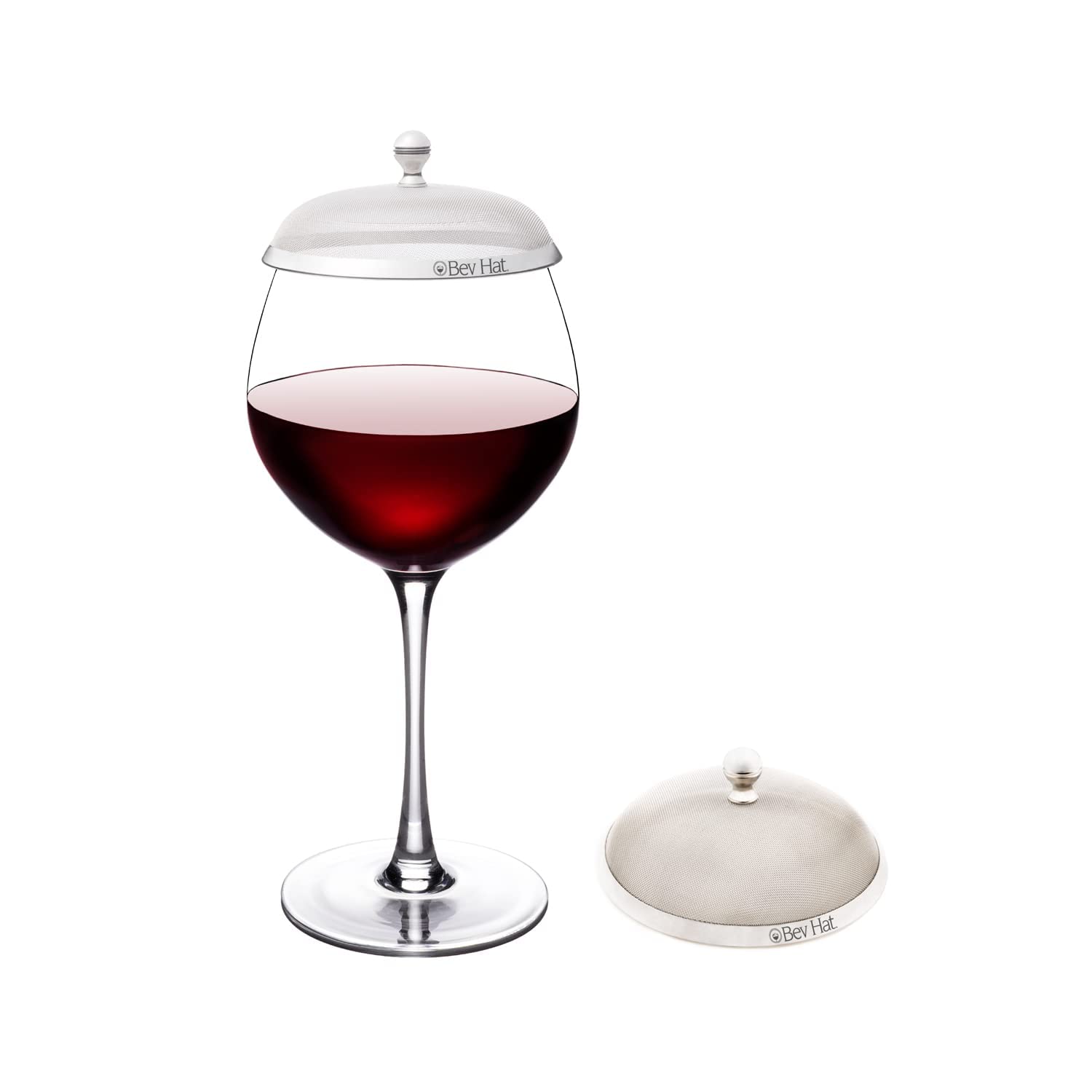 BevHat Stainless Steel Wine Glass Cover (Pack of 2). Keep The Bugs Out of Your Drinks. For Coffee Mugs, Tea Cups, Water Glasses. Wine Accessories to Protect Your Beverage Outside.