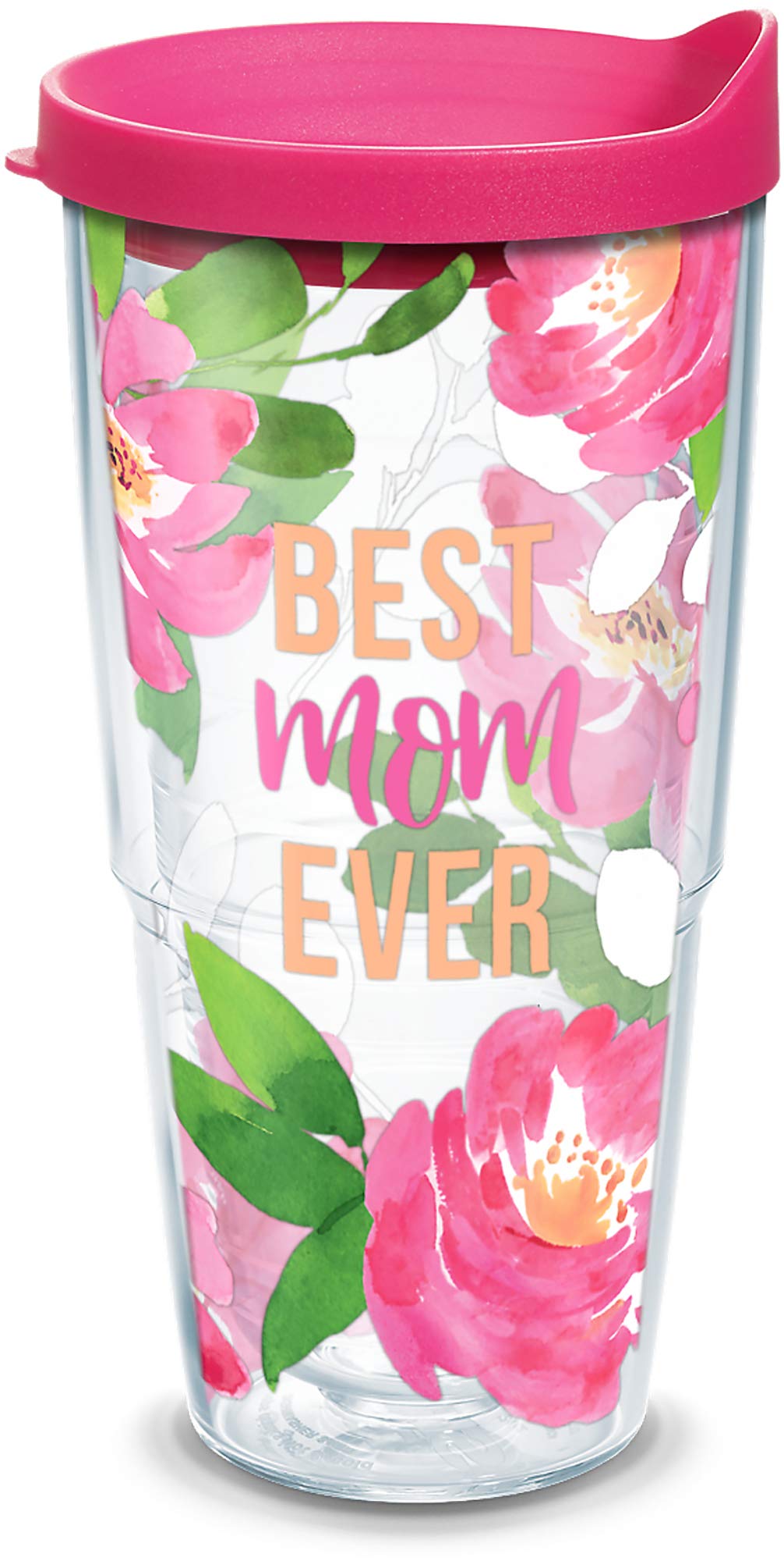 Tervis Best Mom Ever Floral Insulated Tumbler, 24oz, Clear - Tritan, 1 Count (Pack of 1)