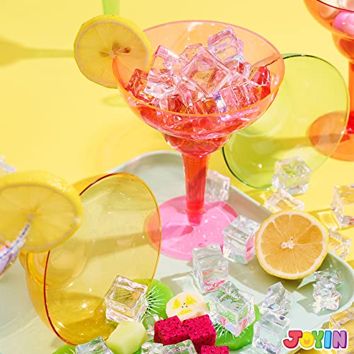 JOYIN 48PCS Plastic Margarita Glasses Cups, 12 oz Neon Disposable Cocktail Cups, Frozen Drink Cups for Cinco De Mayo Fiesta Decoration, Mexican Theme Party Supplies