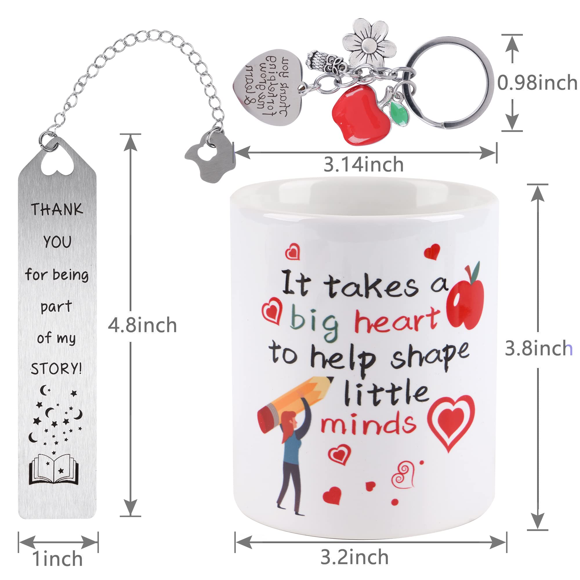 Teacher Appreciation Gifts Set Teacher Gifts for Women Back to School Gifts for Teachers Teacher Wine Tumbler, Makeup Pouch Cosmetic Bag,Bookmarks, Ceramic Pen Holder,Teach Blessing Card Bracelets