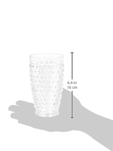 Amazon Basics 12-Piece Tritan Plastic drinkware Set - Hobnail Highball and Double Old Fashioned, 6-Pieces Each, 18oz./13oz., Clear