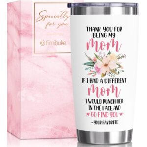 Fimibuke Gifts for Mom from Daughter, Son - 20 OZ Tumbler Christmas Gifts Mom Gifts for Mom, Mother-in-Law, Wife, Women - Thanks Mom Insulated Cups Funny Birthday Presents Boxed Gift from Kids Husband