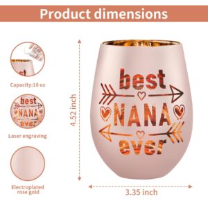 xilaxila Nana Gifts- Best Nana Ever Wine Glass- Mother's Day Gifts for Grandma From Grandkids