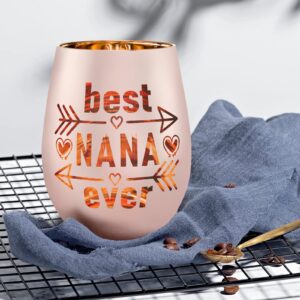 xilaxila Nana Gifts- Best Nana Ever Wine Glass- Mother's Day Gifts for Grandma From Grandkids