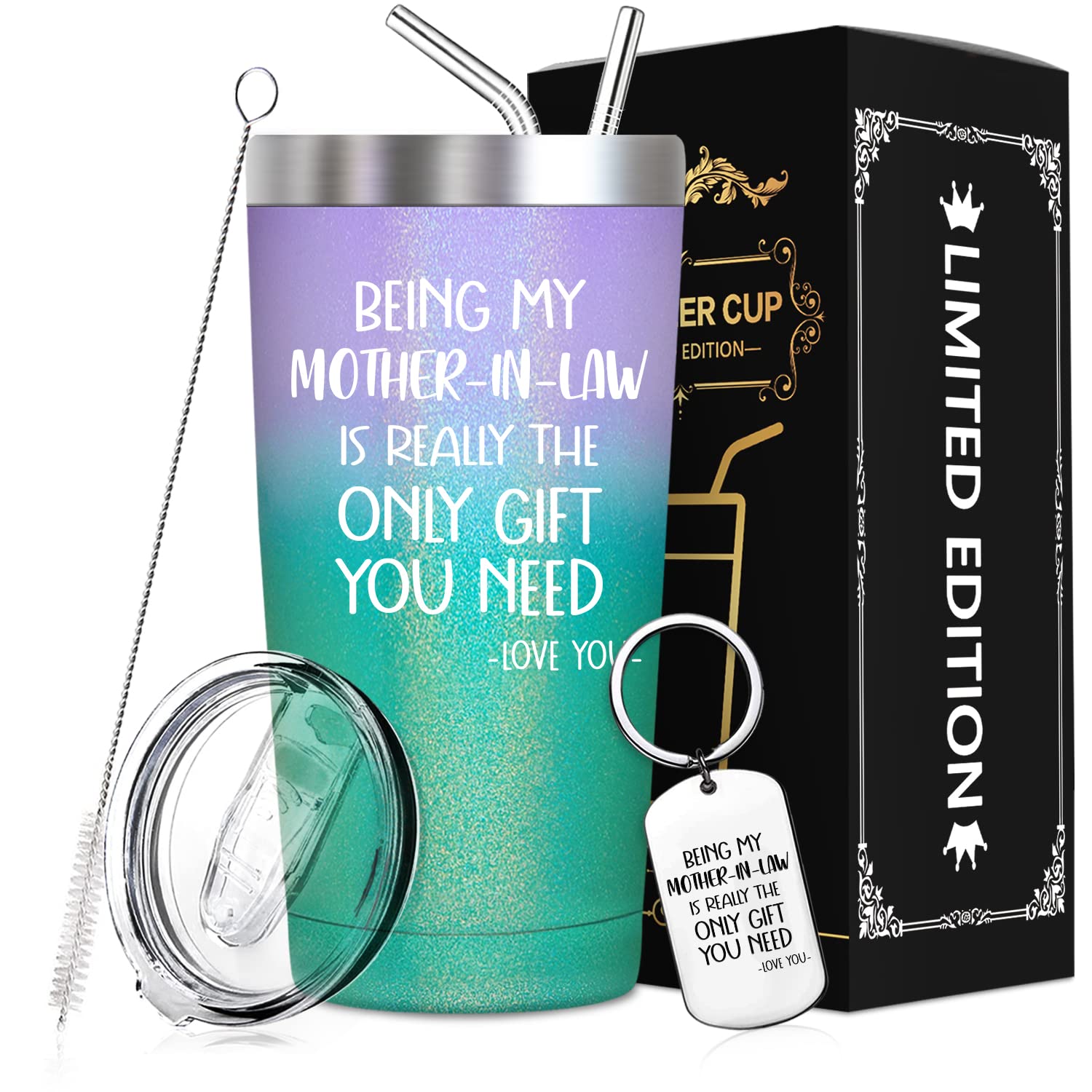 SpenMeta Gifts for Mother in Law - Mother in Law Gifts from Daughter in Law, Son in Law - Christmas, Mothers Day, Birthday Presents Ideas - Being My Mother in Law Tumbler Cup