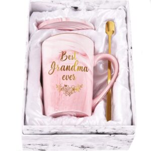 livinges best grandma ever mug grandma mug gifts for grandma - abuela gifts from grandchildren coffee cup for grandma nana mug gifts for grandmother from grandson granddaughter grandkids pink mug 12oz