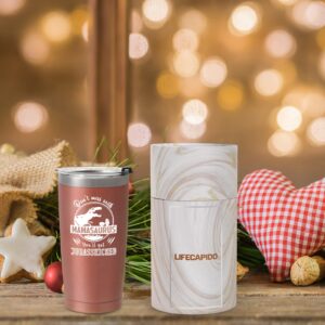 Lifecapido Gifts for Mom - Don't Mess with Mama Saurus 20oz Tumbler, Mamasaurus Insulated Tumbler with Lids - Mom Gifts from Daughter Son for Birthday Christmas Mother's Day, Rose Gold