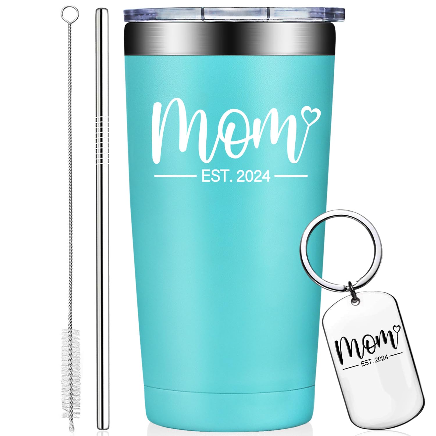 New Mom Gifts - Best Expecting Mom Gifts for Women - Mom Est. 2024-1st Mothers Day Gift for New Mom, New Mommy, Mom to be, Promoted to Mom - First Time Mom Tumbler Cup 20oz